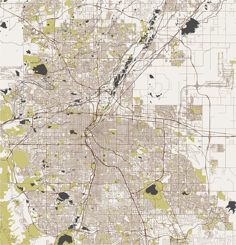 Mapa Da Cidade De Denver, Colorado, EUA Ilustração Stock - Ilustração ...
