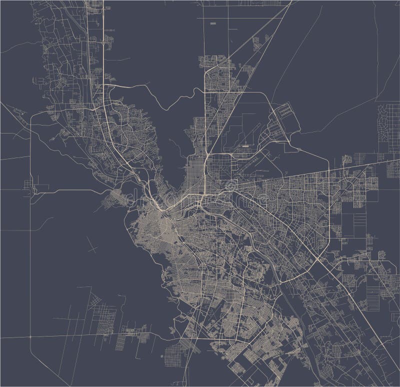 Mapa Da Cidade De El Paso, Texas, EUA Ilustração Stock - Ilustração de ...