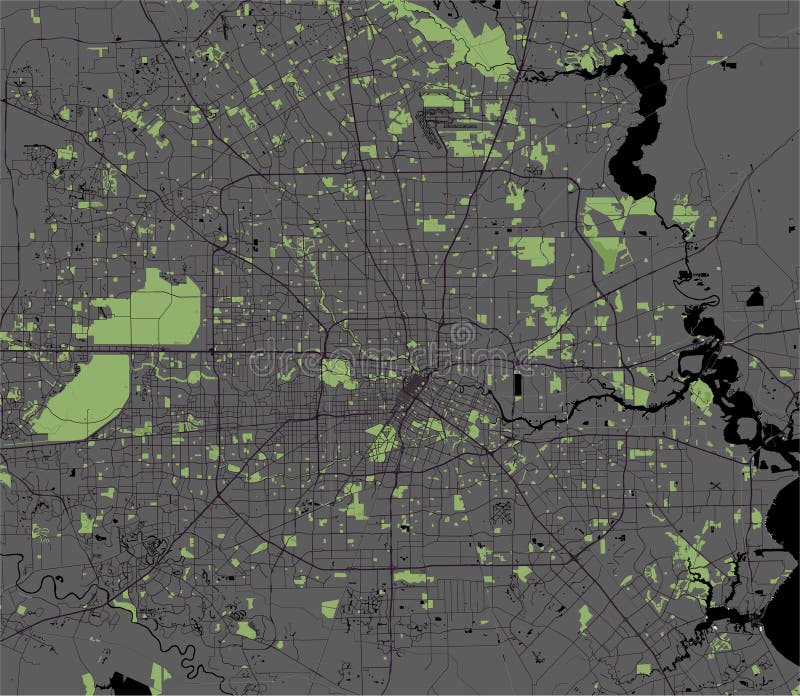 Mapa Da Cidade De Houston, U S Estado De Texas, EUA Ilustração do Vetor ...
