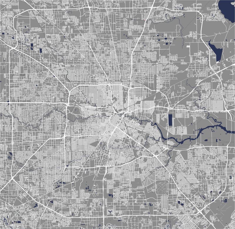 Mapa Da Cidade De Houston, U S Estado De Texas, EUA Ilustração do Vetor ...
