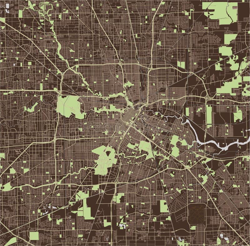 Mapa Da Cidade De Houston, U S Estado De Texas, EUA Ilustração do Vetor ...