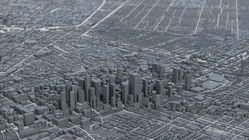 Mapa Da Cidade De Los Angeles 3d. Ilustração Stock - Ilustração de ...