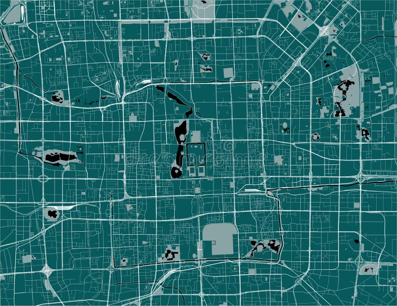 Mapa Da Cidade De Pequim, China Ilustração Stock - Ilustração de ...