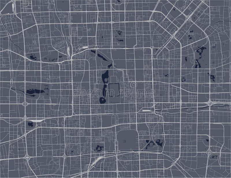 Mapa Da Cidade De Pequim, China Ilustração Stock - Ilustração de terra ...