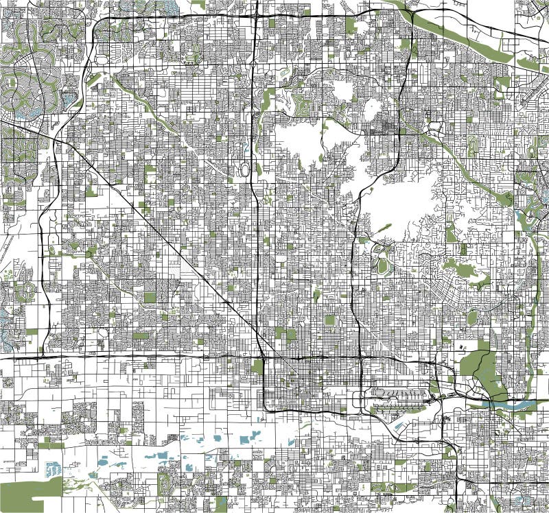 Mapa Da Cidade De Phoenix, O Arizona, EUA Ilustração Stock - Ilustração ...