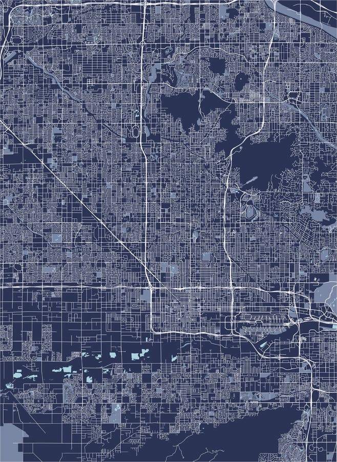 Mapa Da Cidade De Phoenix, O Arizona, EUA Ilustração Stock - Ilustração ...