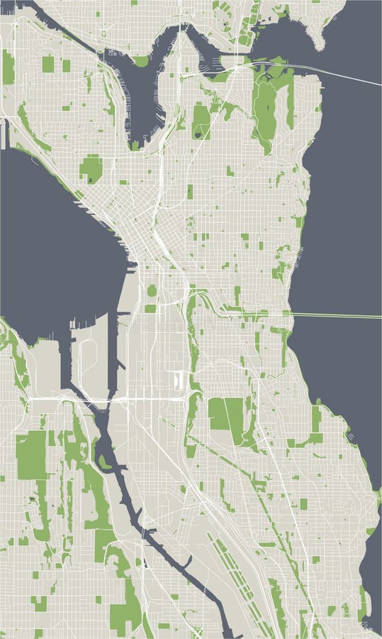 Mapa Da Cidade De Seattle, Washington, EUA Ilustração do Vetor ...