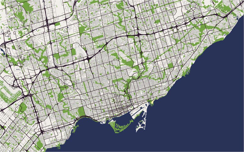 Mapa Da Cidade De Toronto, Canadá Ilustração do Vetor - Ilustração de ...