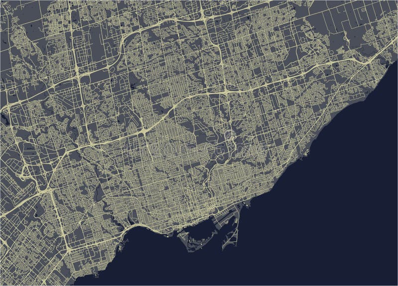 Mapa Da Cidade De Toronto, Canadá Ilustração do Vetor - Ilustração de ...