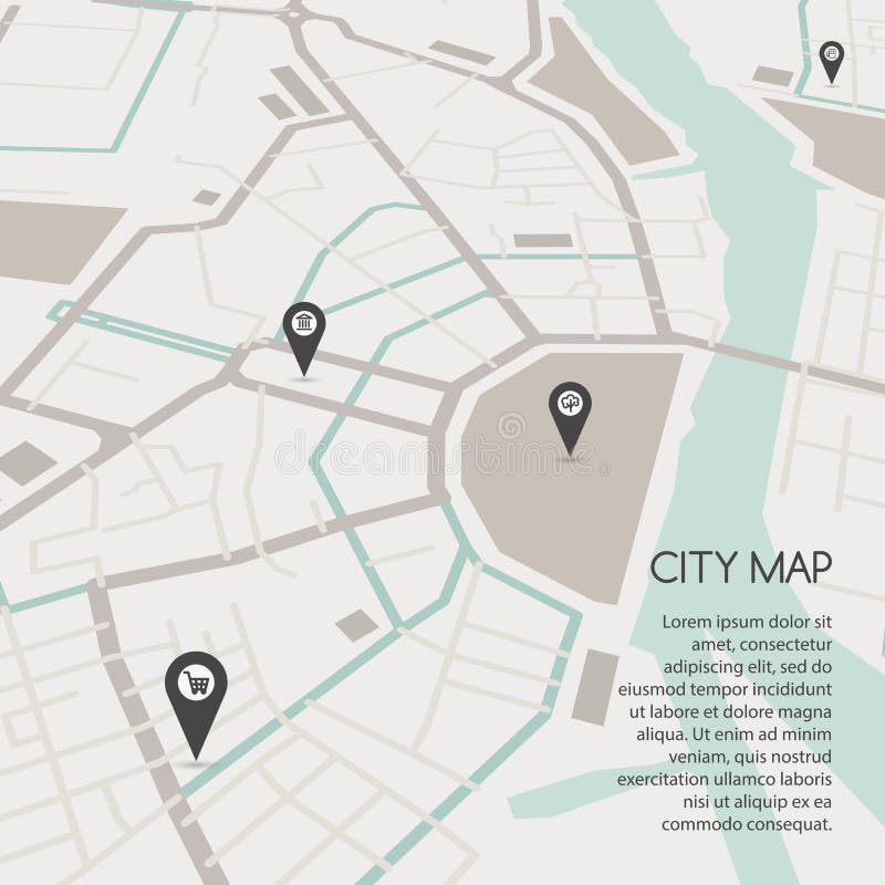 Mapa da cidade do vetor ilustração do vetor. Ilustração de marca - 89123526