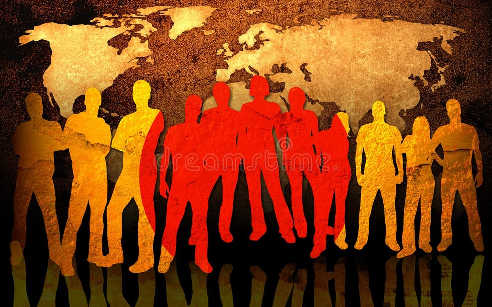 Equipa e mapa mundial ilustração stock. Ilustração de pessoa - 3165642