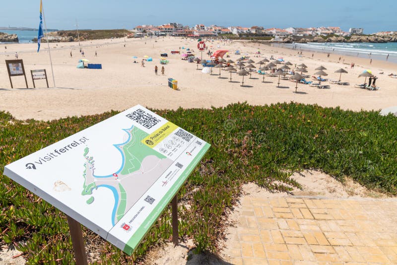 Mapa Da Praia Baleal Na Costa De Portugal Imagem de Stock Editorial ...