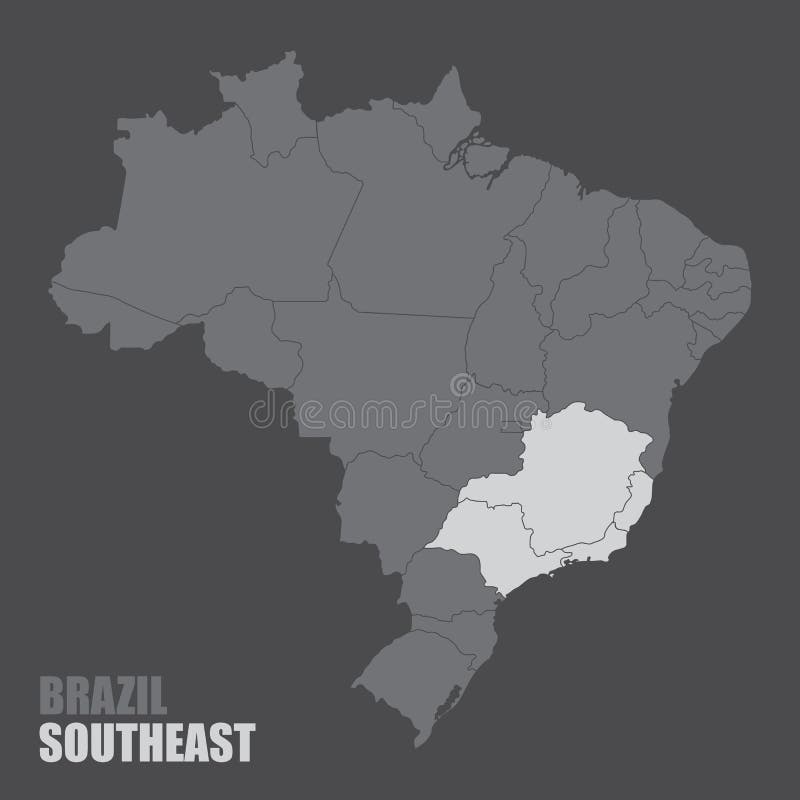 Mapa Da Região Sudeste Do Brasil Ilustração Stock - Ilustração de ...