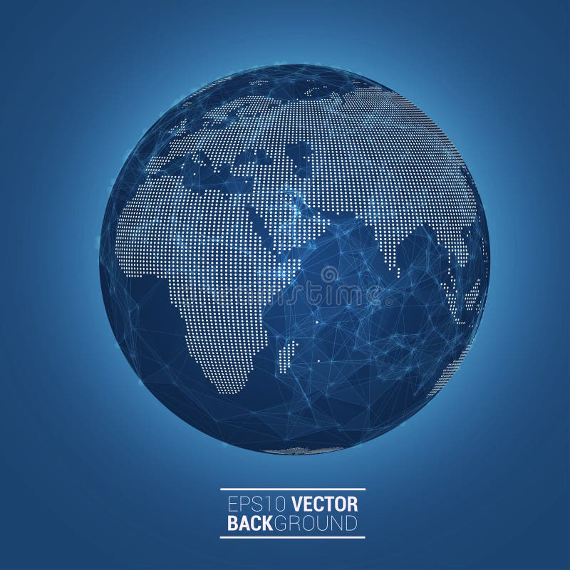 Mapa Da Terra Da Esfera Do Globo Da Rede Ilustração do Vetor ...