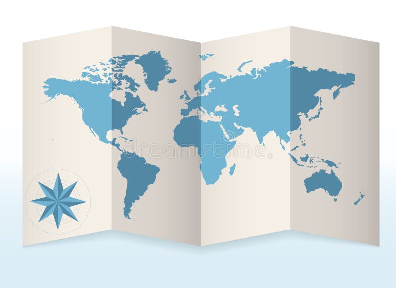 Mapa da terra no papel ilustração do vetor. Ilustração de globo - 26839816