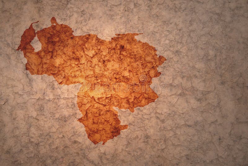Mapa Da Venezuela Em Um Antigo Papel De Crack Antigo Foto de Stock ...