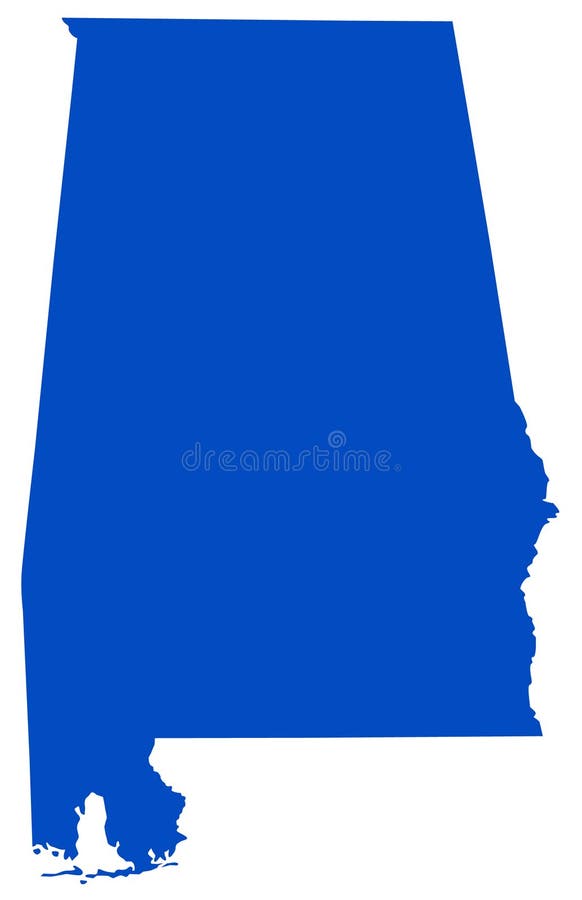 Mapa De Alabama - Estado De Los Estados Unidos Ilustración del Vector ...