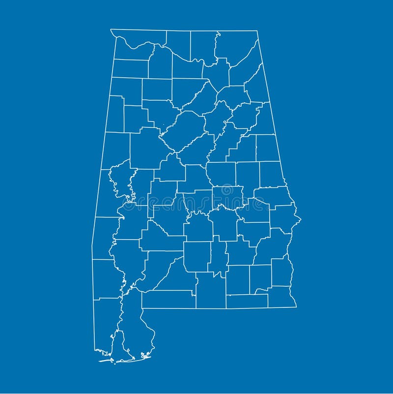 Mapa de alabama ilustración del vector. Ilustración de condado - 204634692