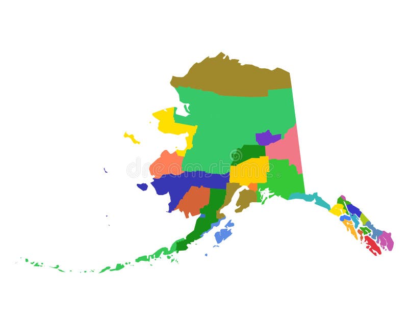 Mapa de Alaska ilustración del vector. Ilustración de regiones - 159826420