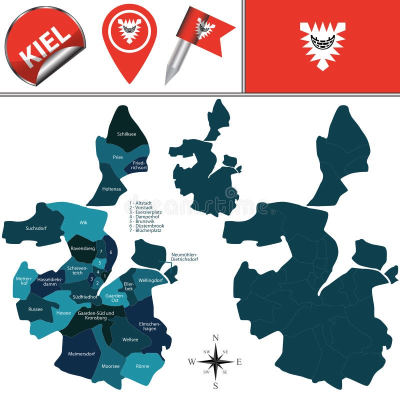 Mapa de alemania de kiel ilustración del vector. Ilustración de europa ...