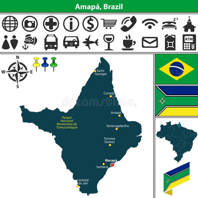 Mapa De Ubicación Del Estado De Amapá Ilustración del Vector ...