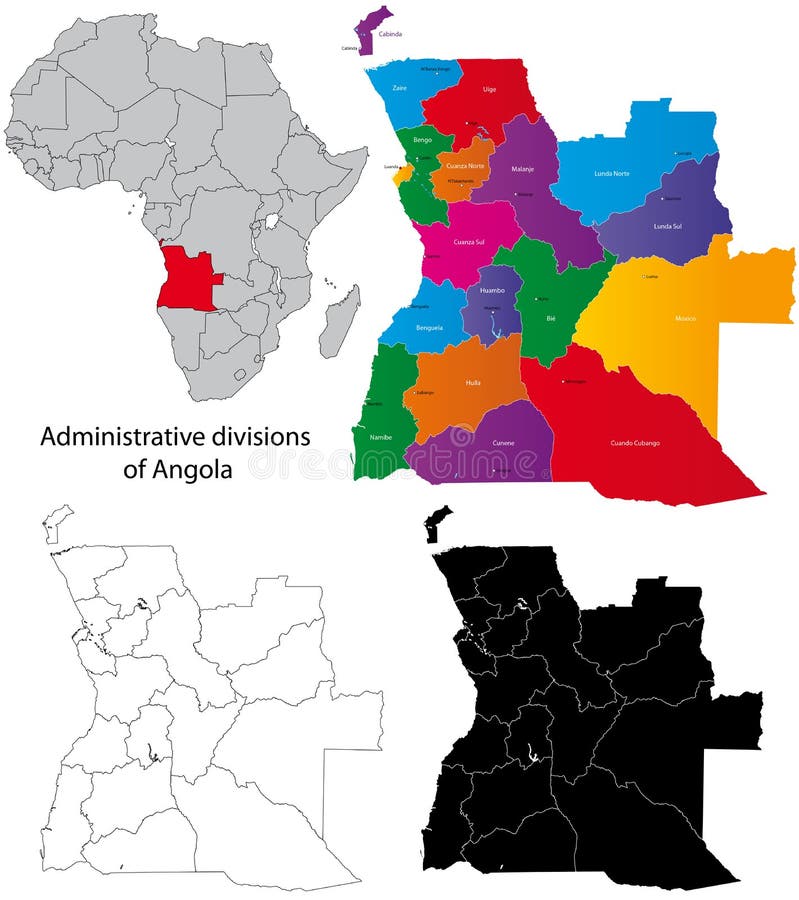 Mapa de Angola ilustração do vetor. Ilustração de continente - 19549647