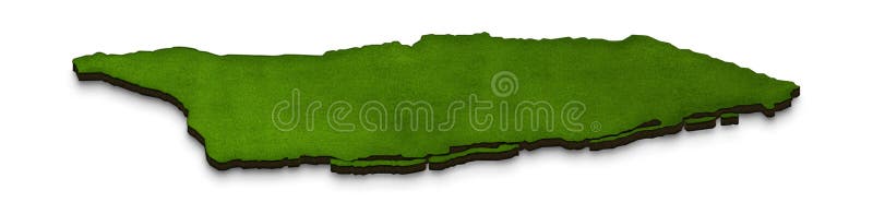 3d Mapa Verde De Aruba Sobre Fondo Blanco Stock De Ilustración