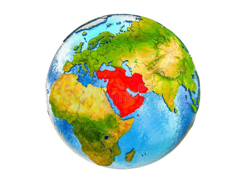 Mapa De Asia Occidental En La Tierra 3D Aislada Imagen de archivo ...