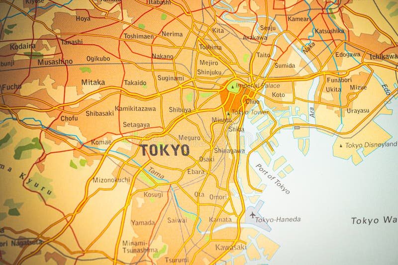 Mapa De Atlas De Tokio En Japón. Foto de archivo - Imagen de naturalice ...