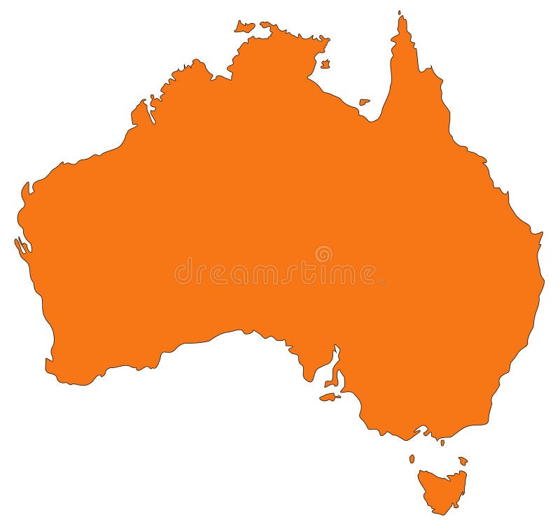 Mapa De Australia - País Del Continente Australiano Ilustración del ...