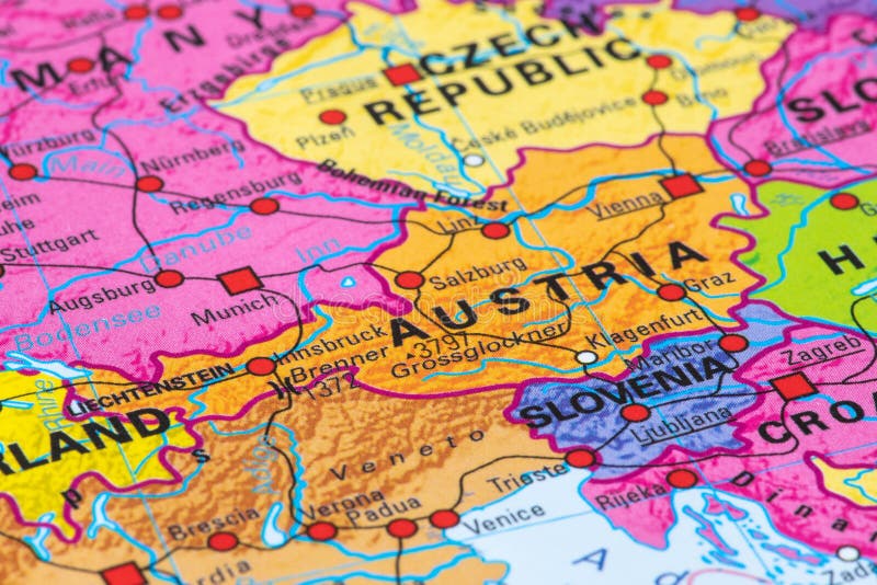 Mapa de austria foto editorial. Imagen de macro, plan - 179434051