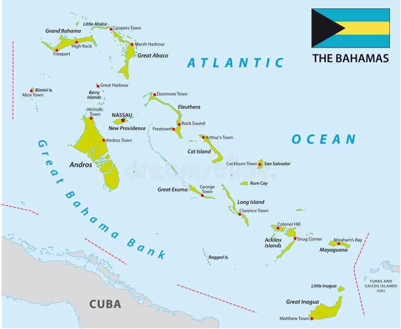 Mapa De Bahamas Con La Bandera Stock de ilustración - Ilustración de ...