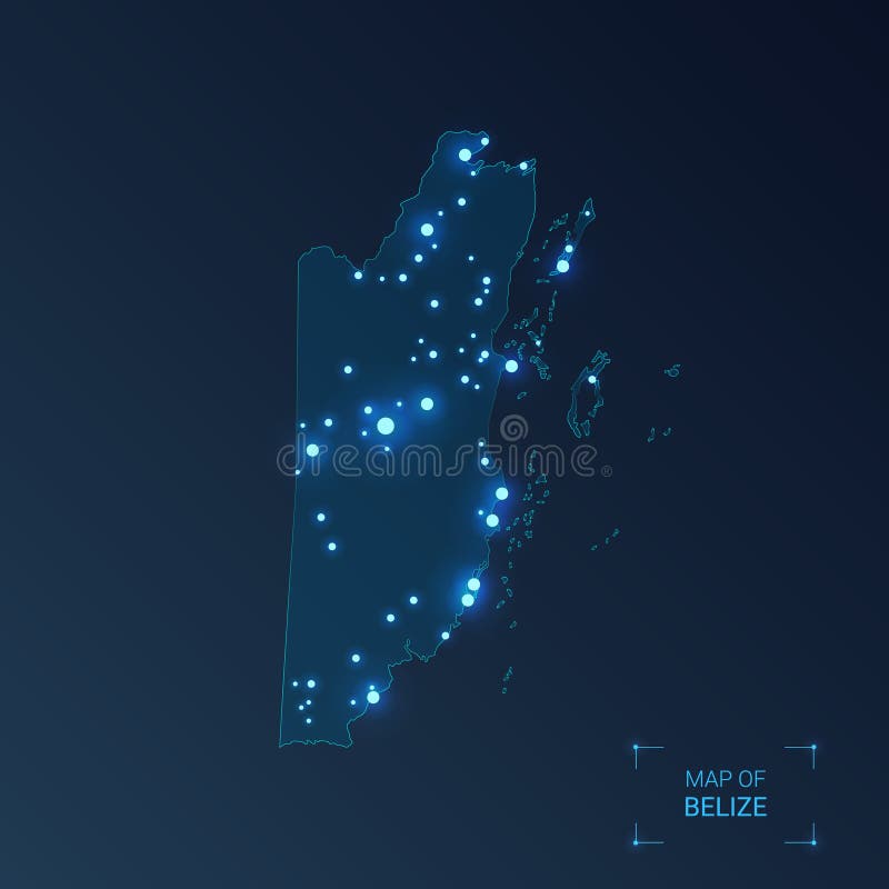 Mapa De Belice Con Ciudades Ilustración del Vector - Ilustración de ...