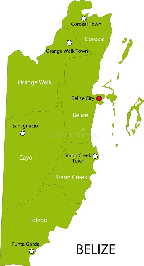 Mapa de Belize ilustração do vetor. Ilustração de cidade - 8551432