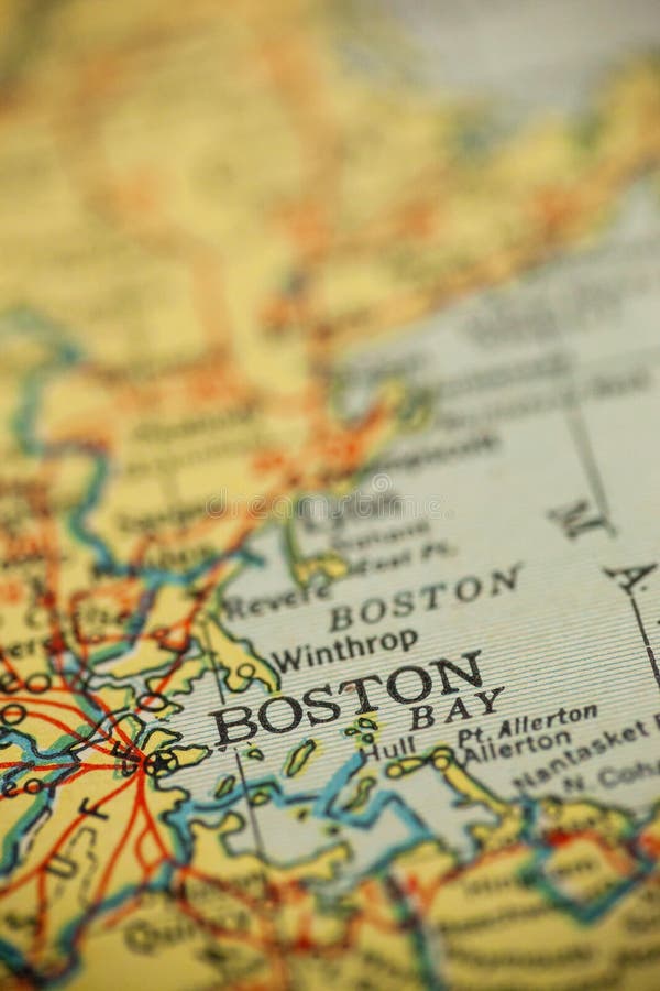 Mapa De Boston Massachusetts Imagem de Stock - Imagem de mundo, colônia ...