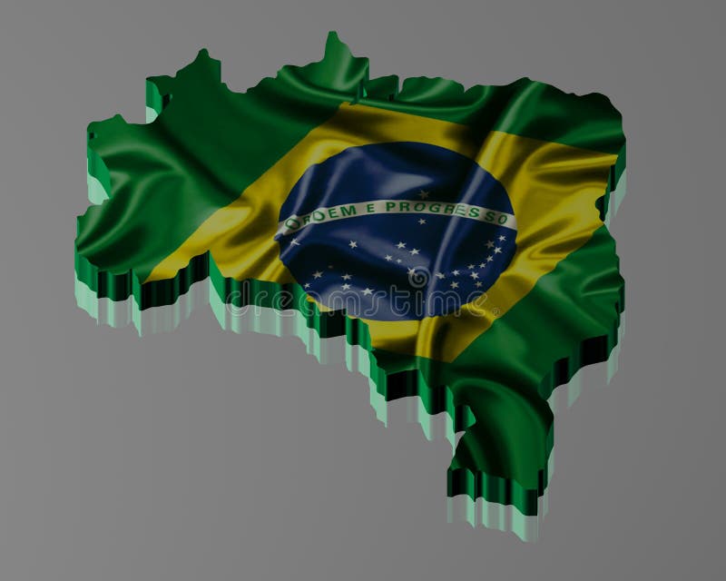 Mapa De Brasil Com Bandeira Brasileira Foto de Stock - Imagem: 20758470