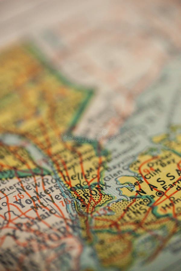 Mapa de Bronx Nueva York imagen de archivo. Imagen de estados - 128973861