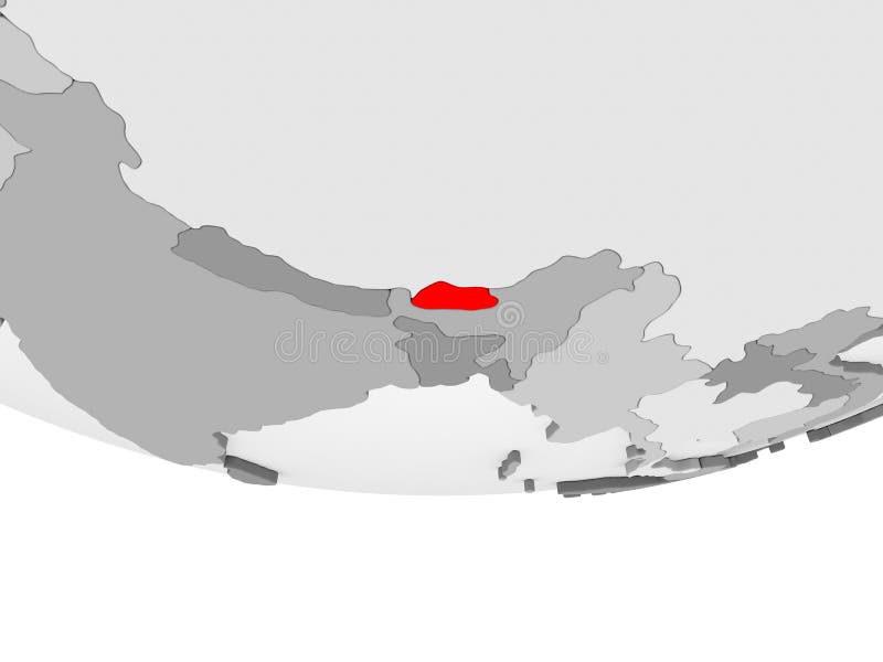 Mapa Político Do Butão Isolado Em Fundo Branco Ilustração do Vetor ...
