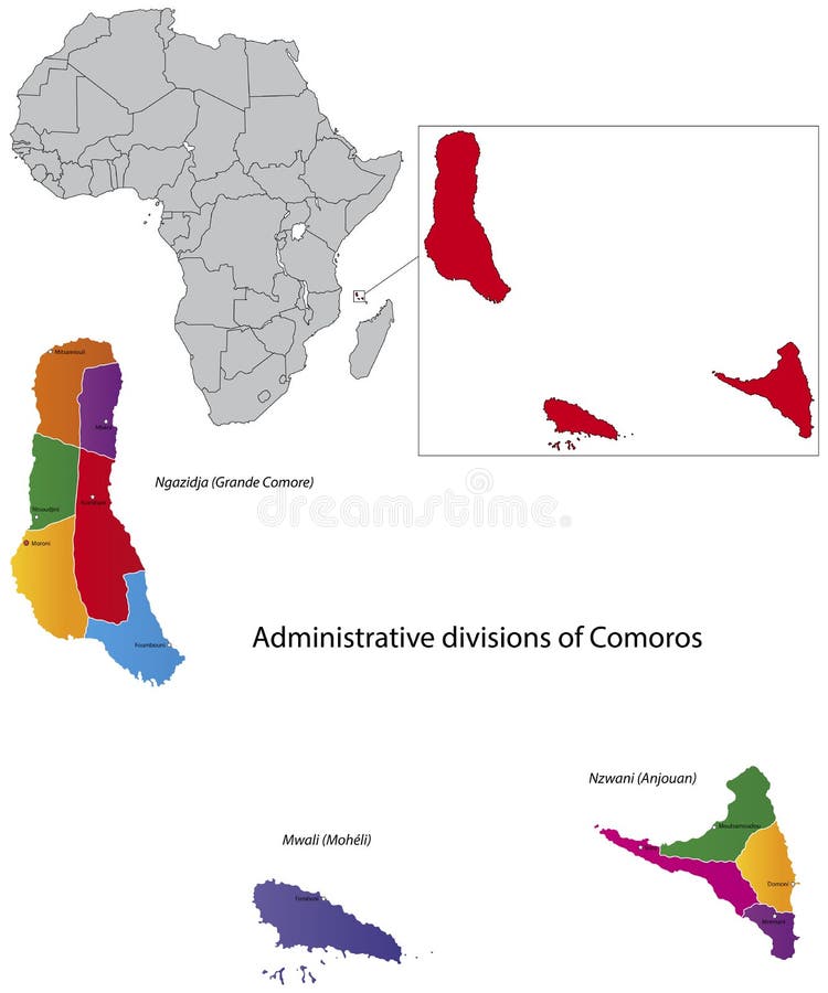 Mapa de Comores ilustração do vetor. Ilustração de profundidade - 125149151