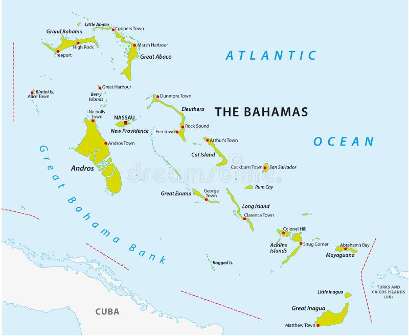 Mapa de camino de Bahamas stock de ilustración. Ilustración de turismo ...