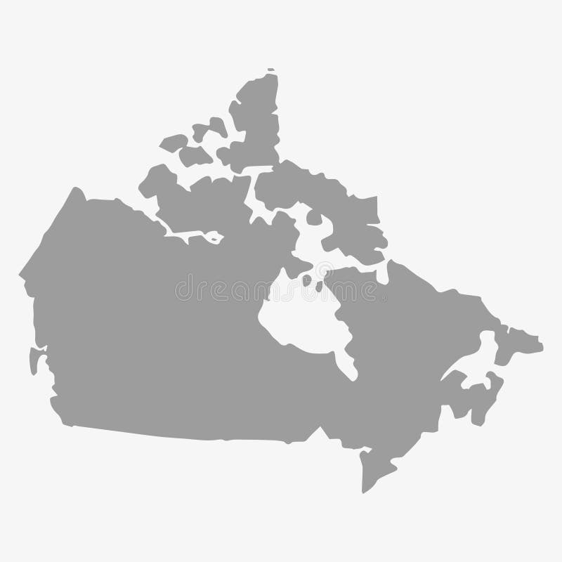 Mapa Detallado De Canadá En Gris En Un Fondo Blanco Stock de ...