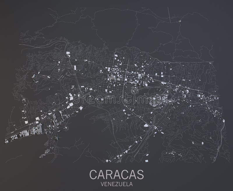 Mapa De Caracas, Venezuela, América Central Imagem de Stock - Imagem de ...