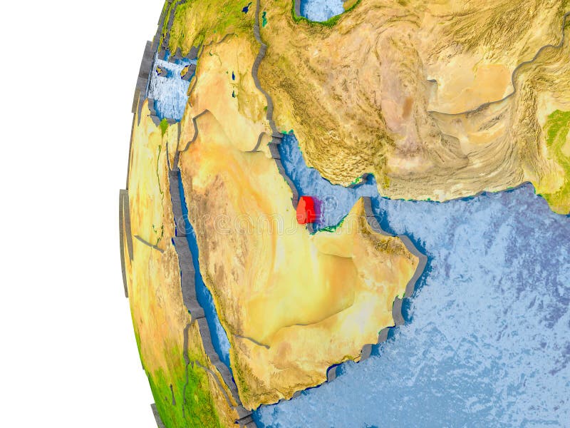 Mapa De Catar No Modelo Do Globo Ilustração Stock - Ilustração de beira ...