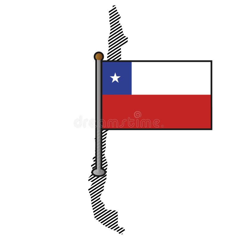 Mapa De Chile Con Bandera. Vector Ilustración del Vector - Ilustración ...