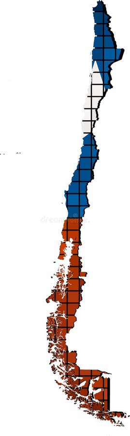 Mapa De Chile Con La Bandera Dentro Ilustración del Vector ...