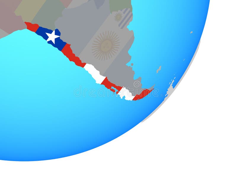 Mapa De Chile Con La Bandera En El Globo Stock de ilustración ...