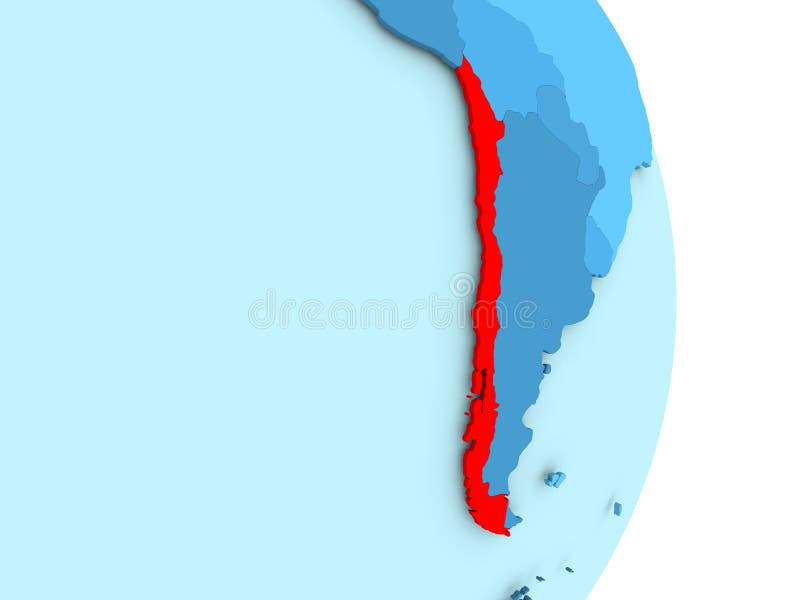 Mapa de Chile en rojo stock de ilustración. Ilustración de mundo ...