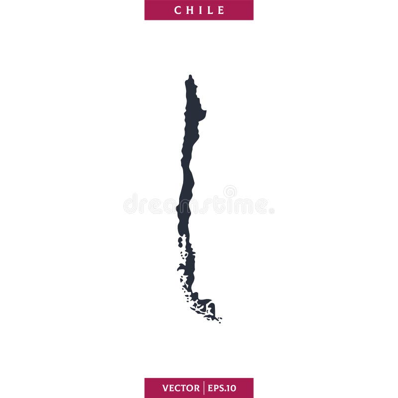 Mapa De Chile. Vector De Mapa Detallado Alto En Fondo Blanco ...