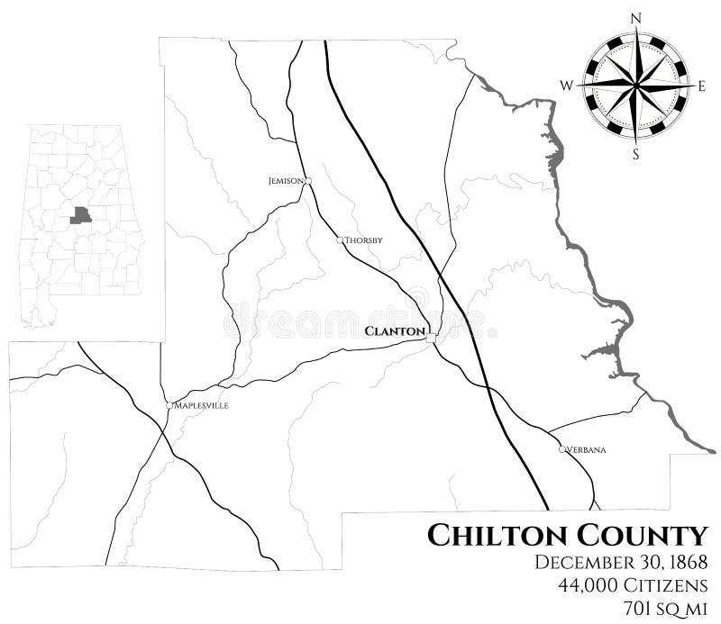 Mapa De Chilton County Em Alabama Ilustração do Vetor - Ilustração de ...