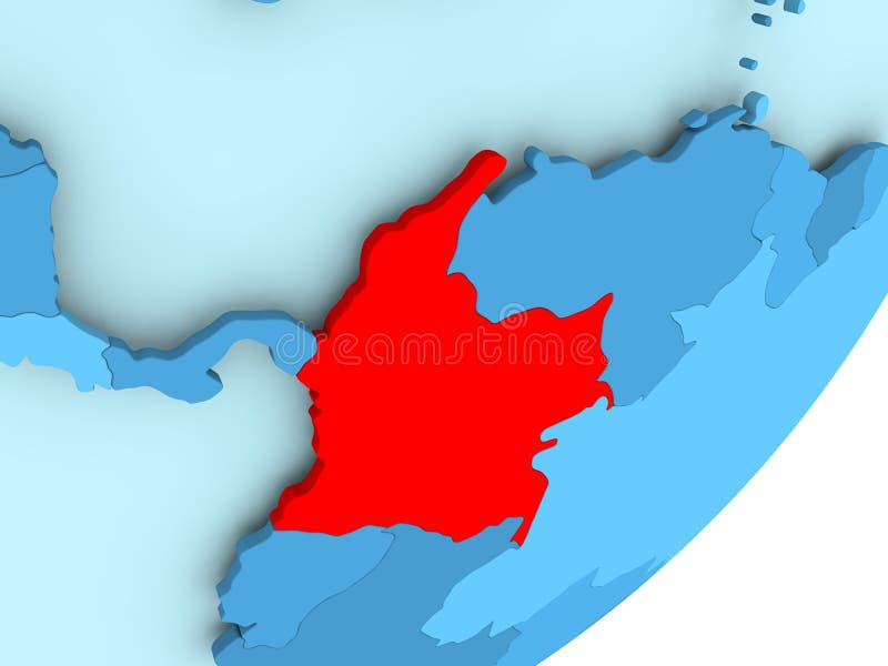 Mapa De Colômbia No Globo Político Azul Ilustração Stock - Ilustração ...